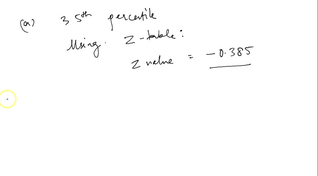 SOLVED: Find the z-value that corresponds to each percentile for a ...