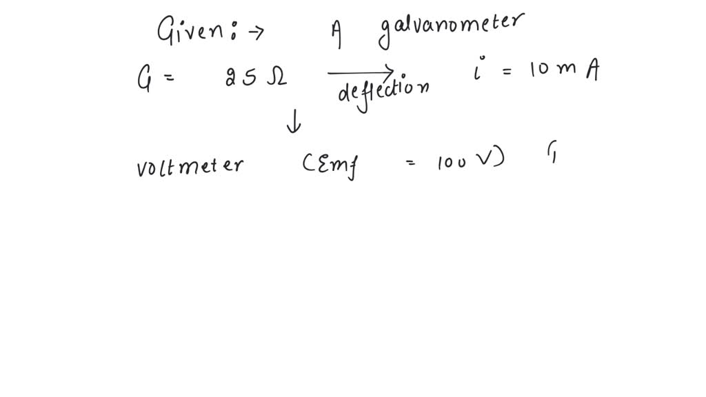 SOLVED: A galvanometer of resistance 25 ohm gives full scale deflection ...