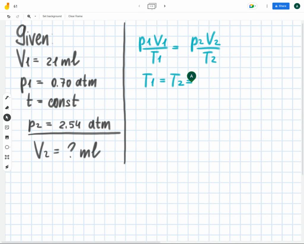 SOLVED: A sample of methane (CH4) has a volume of 21 mL at a pressure of 0.70 atm . What is the ...