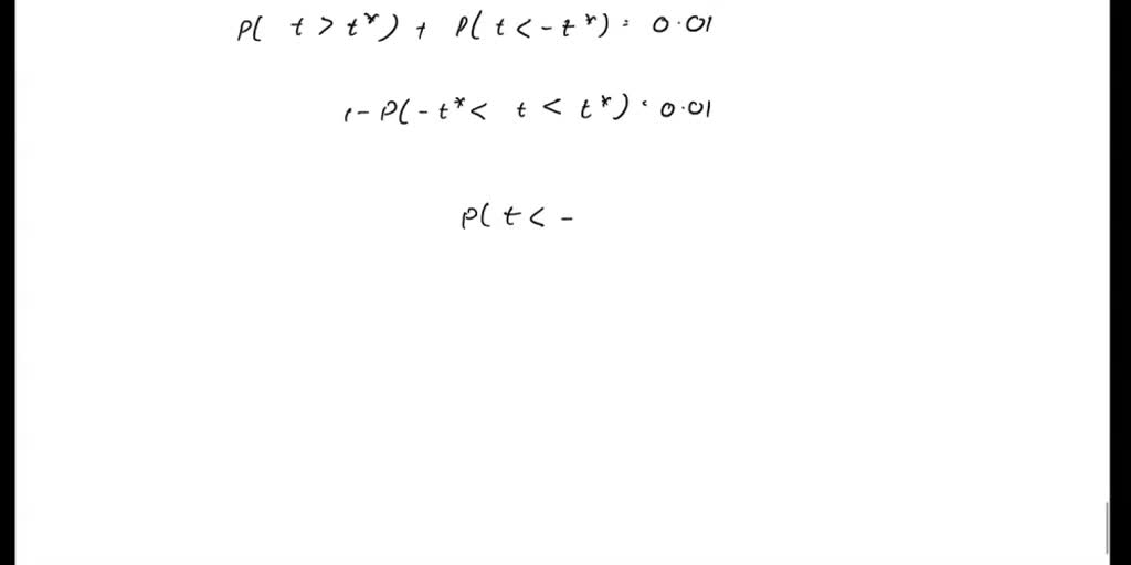 SOLVED: (1 point) What is the value of t*, the critical value of the t ...