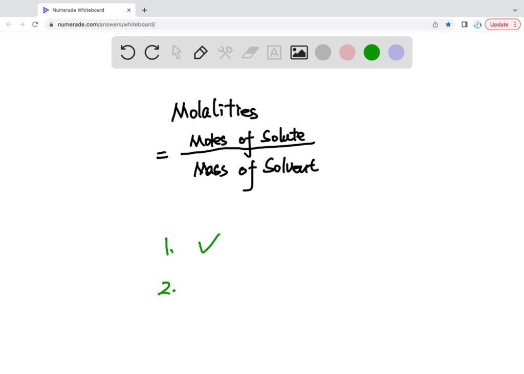 SOLVED: Two solutions having the same molalities will also have the ...