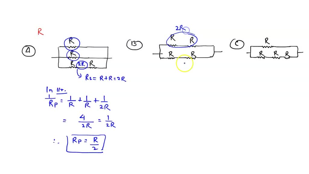 SOLVED: In the following three arrangements each resistor has the same ...