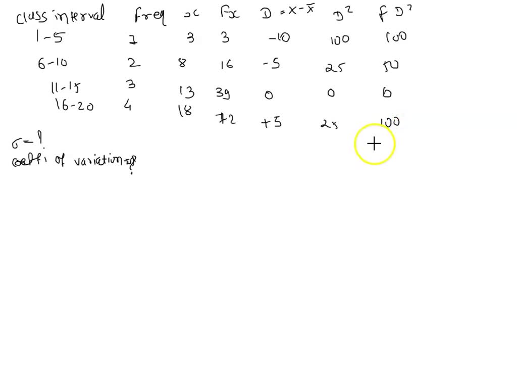 Solved Calculate The Mean And Standard Deviation For The Above Set