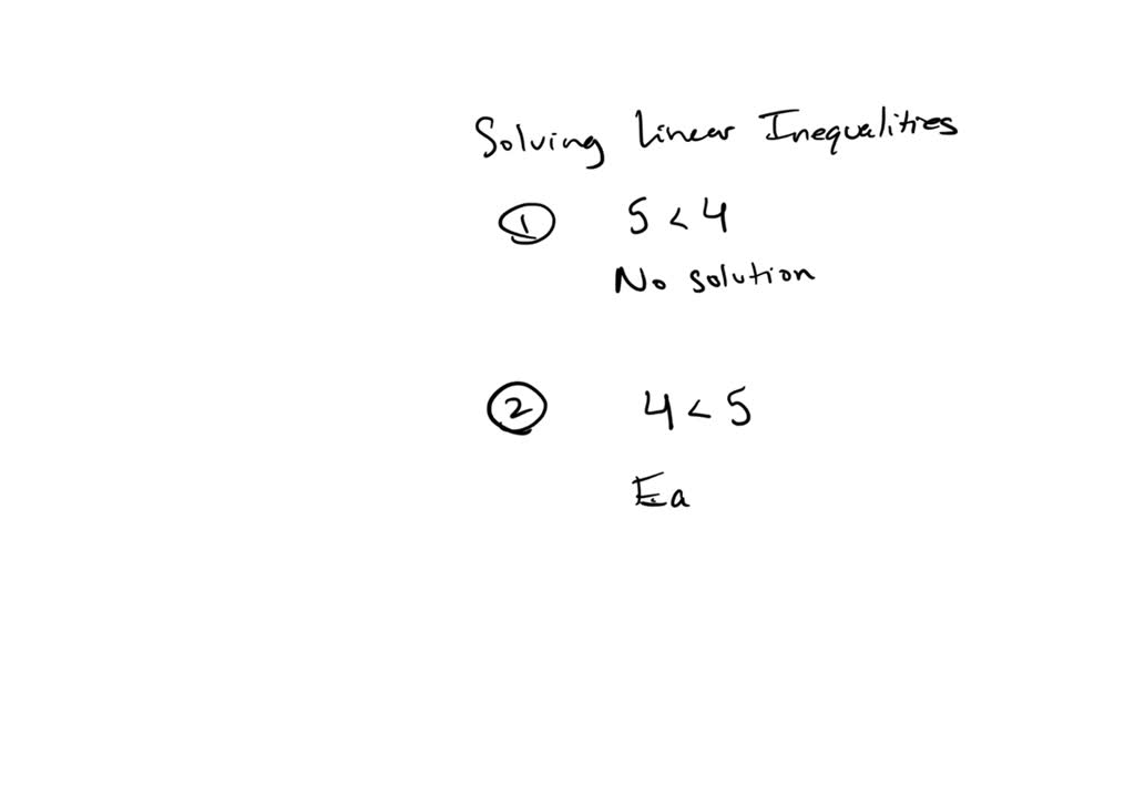 Solved 1 When The Process Of Solving A Linear Inequality Results In The Variable Being