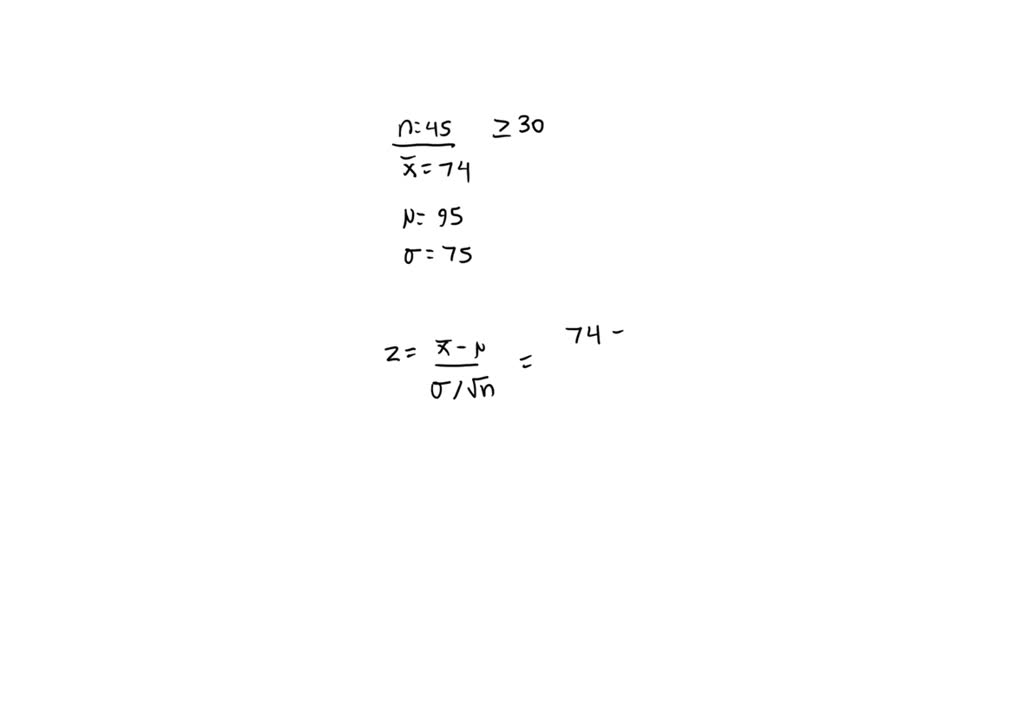 SOLVED: 45 dogs have a mean weight of 74 pounds. Find the Z score of a ...