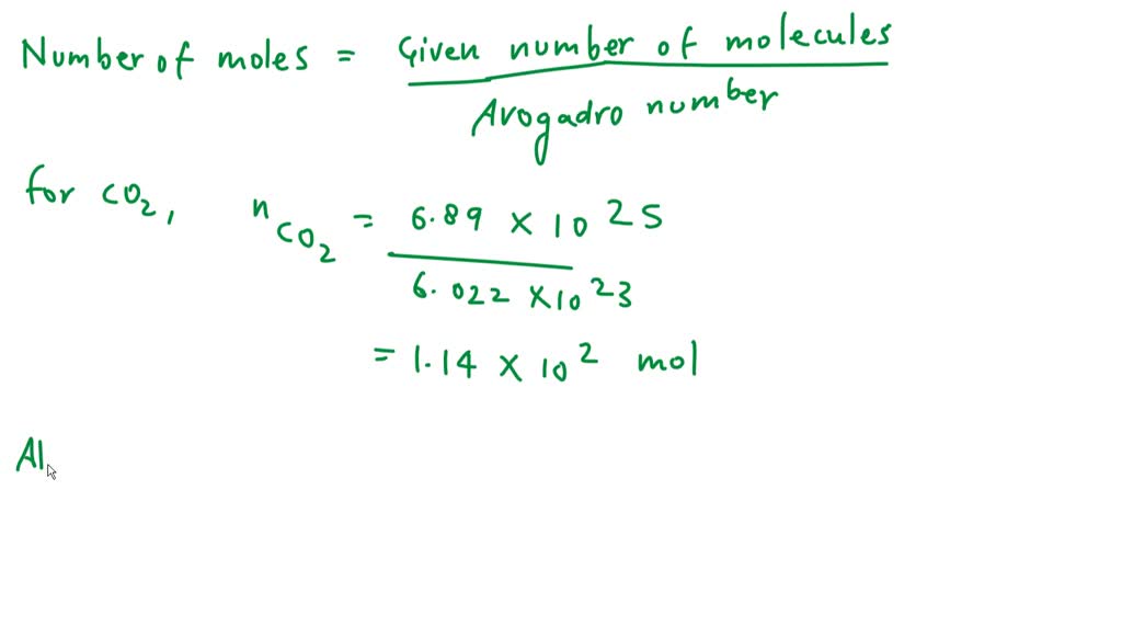 SOLVED: What is the mass (in kg) of 6.89 x 10^25 molecules of CO2? The ...