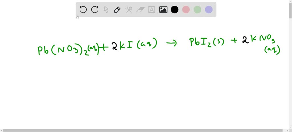 SOLVED: Choose the correct coefficient of the following chemical reaction: Pb(NO3)2(aq) + KI(aq ...