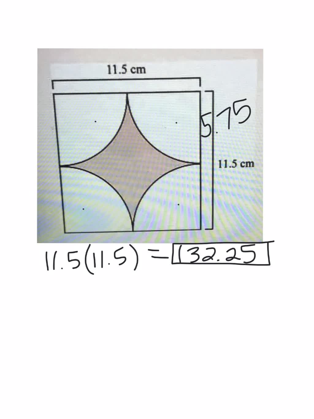 SOLVED: The figure shown below is formed by rearranging four sectors of a circle: ILS cm H5 cm ...