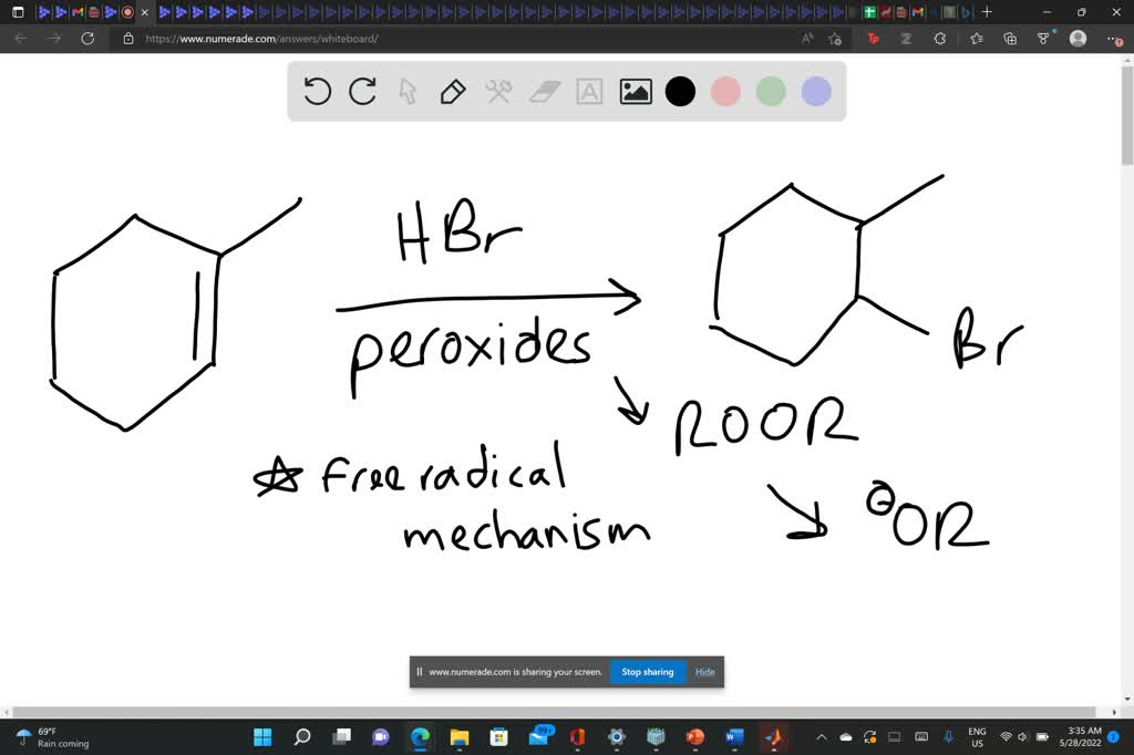 SOLVED: What is the major product for the following reaction? HBr peroxides