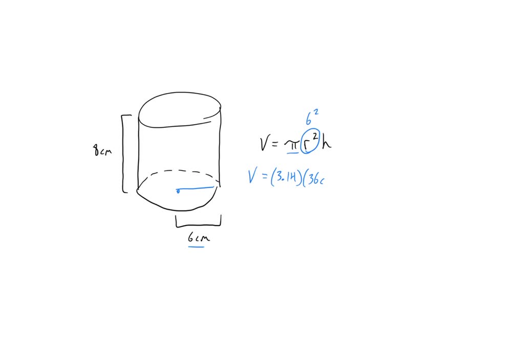 SOLVED: A cylinder has radius R = 3 and height H = 4.1, both measured in inches. What is the ...