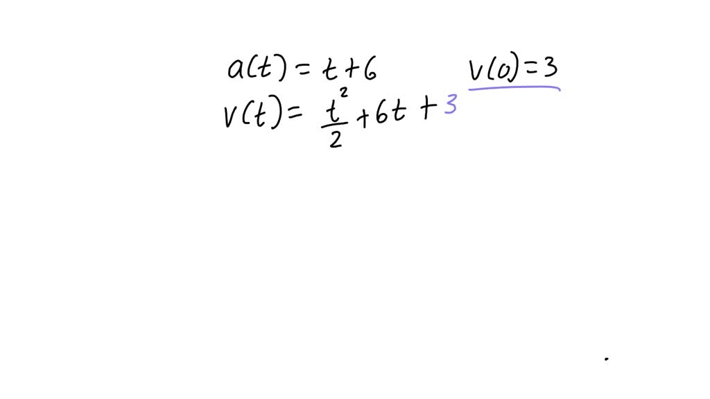 SOLVED: The acceleration function (in m/s2) and the initial velocity ...