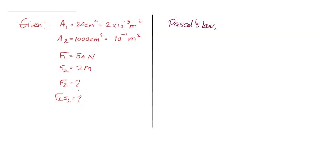 SOLVED: "In a hydraulic lift, the input piston has surface area 20 cm². The output piston has ...