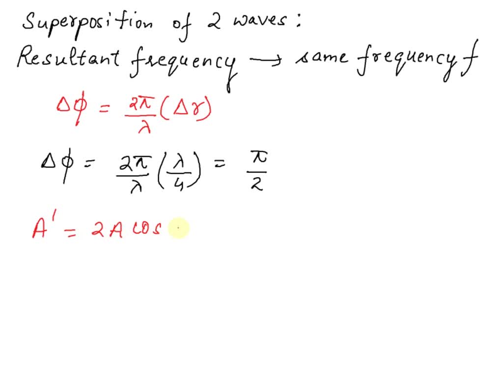 Solved State The Principle Of Superposition Of Waves Write The