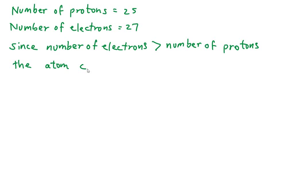 SOLVED: An ion has 27 protons,26 neutrons and 25 electrons.Derive an ...