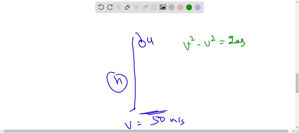 SOLVED: If an object is dropped from a height and it hits the ground with a velocity of 50m/s ...