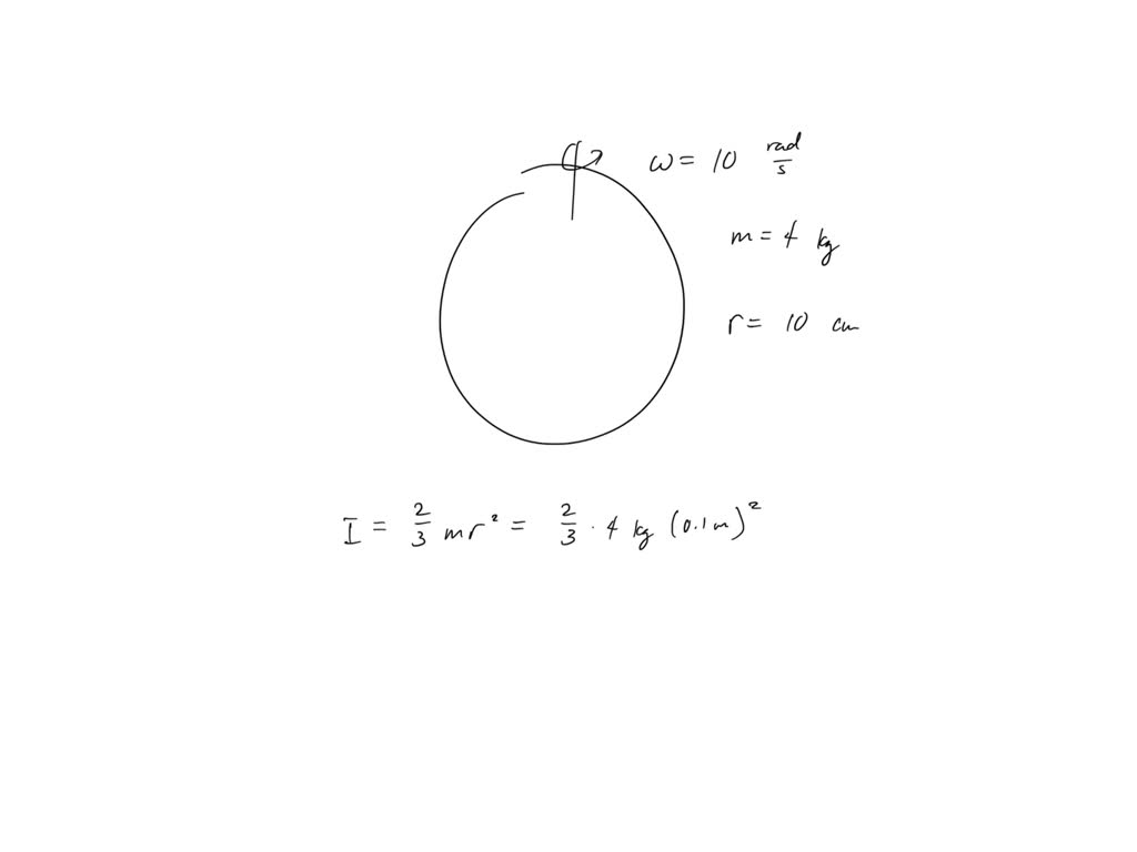 SOLVED: A 4.00kg solid sphere (I)=((2)/(5)MR^(2)) is spinning with an angular velocity of 23.0ra ...