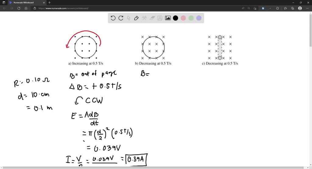 The figure shows a 10-cm-diameter loop in three different magnetic fields. The loop's resistance ...