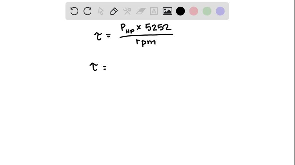SOLVED: Determine the torque applied to the shaft of a car that ...