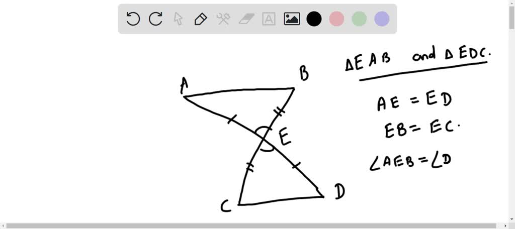 SOLVED: The proof that ΔACB ≅ ΔECD is shown. Given: AE and DB bisect each other at C. Prove ...