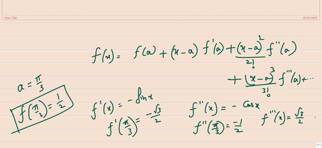 SOLVED: Represent f(x) = cosx as the sum of its Taylor series centered ...