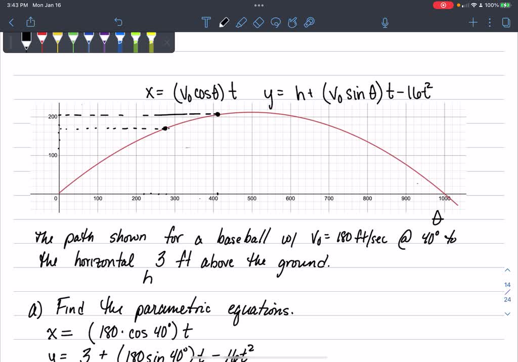 SOLVED: 14. The path of a projectile that is launched h feet above the ...