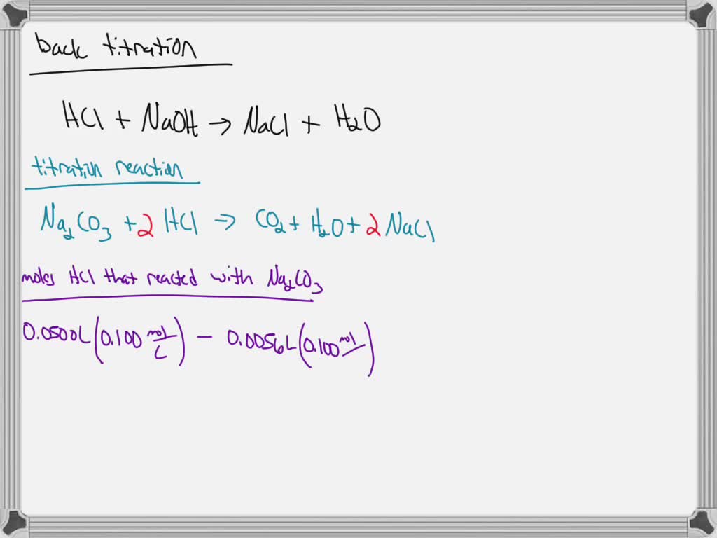 A 0.500g sample containing Na2CO3 is analyzed by adding 50.0ml of 0 ...