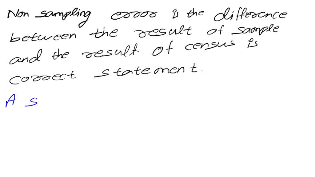 SOLVED: Which of the following statements is correct? Random sampling ...
