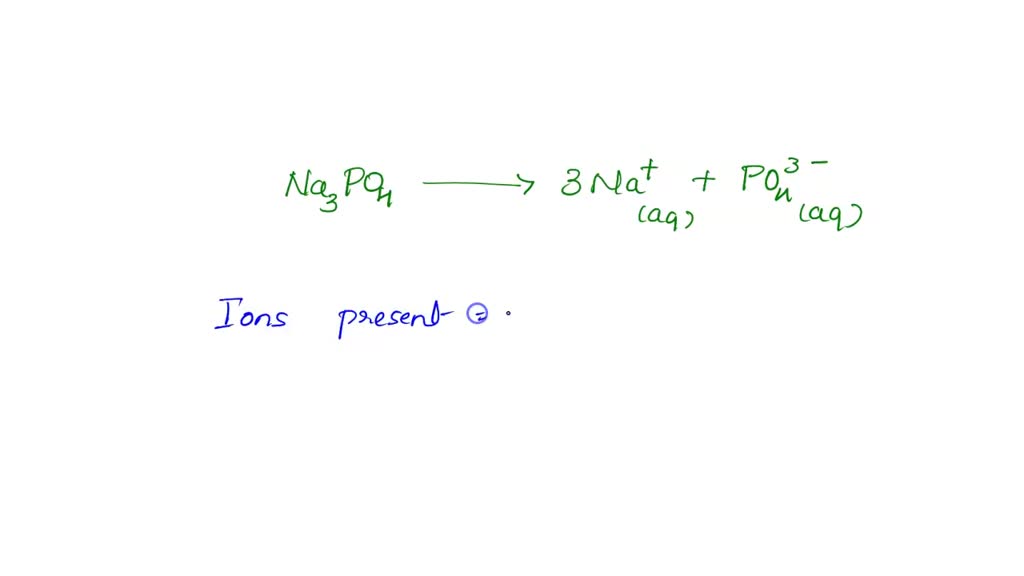 SOLVED: Write the ions present in a solution of Na3PO4. Express your ...