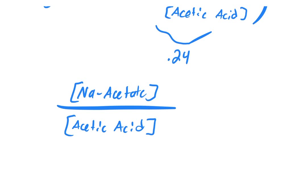SOLVED: Calculate the cocentrations of acetic acid (pKa = 4.76) and ...