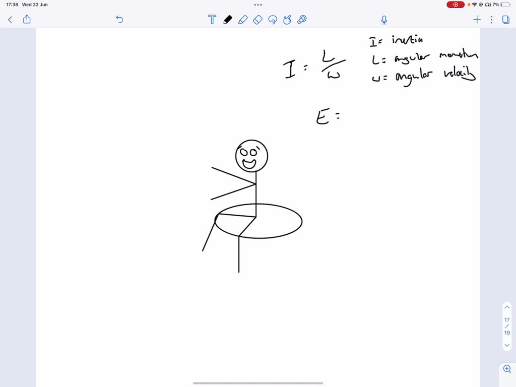 A man, with his arms at his sides, is spinning on a light frictionless ...