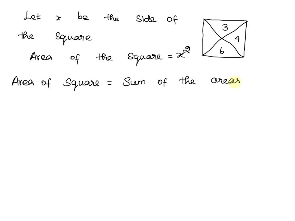 SOLVED: a square is split into four triangles, and then three of the ...