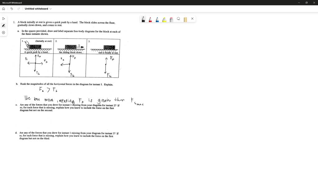 SOLVED: 'A block initially at rest is given a quick push by hand The block slides across the ...