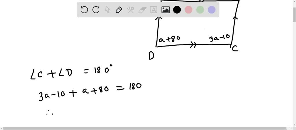 SOLVED: In a quadrilateral ABCD, angle D is equal to 150 degree and angle A= angle B= angle C ...