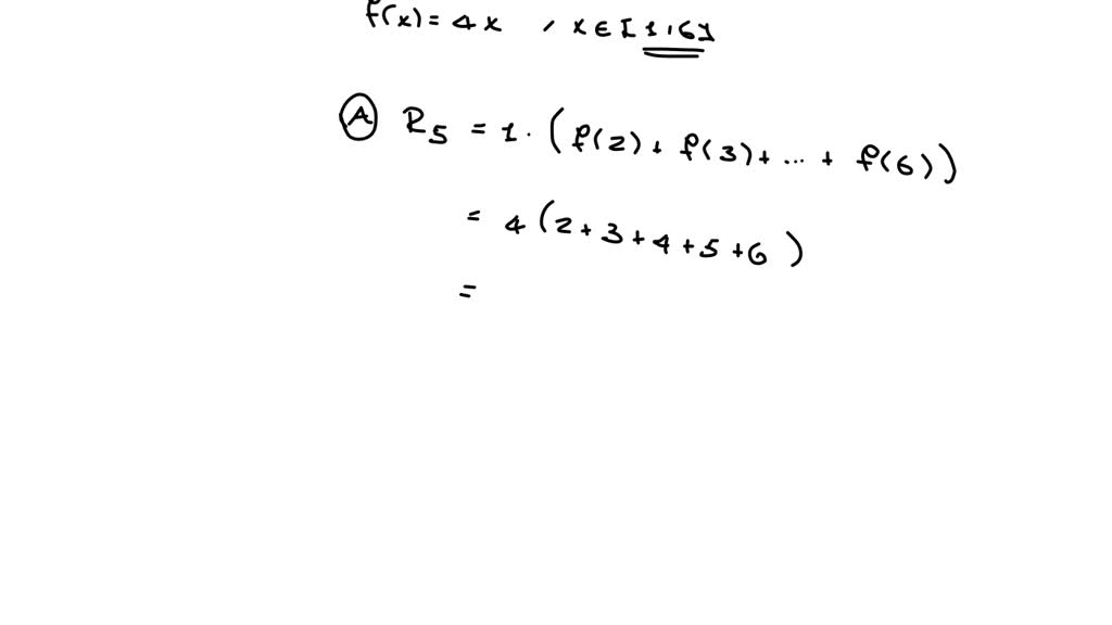 SOLVED: (A) Estimate the area under the graph of from = 1 to = 5 using ...