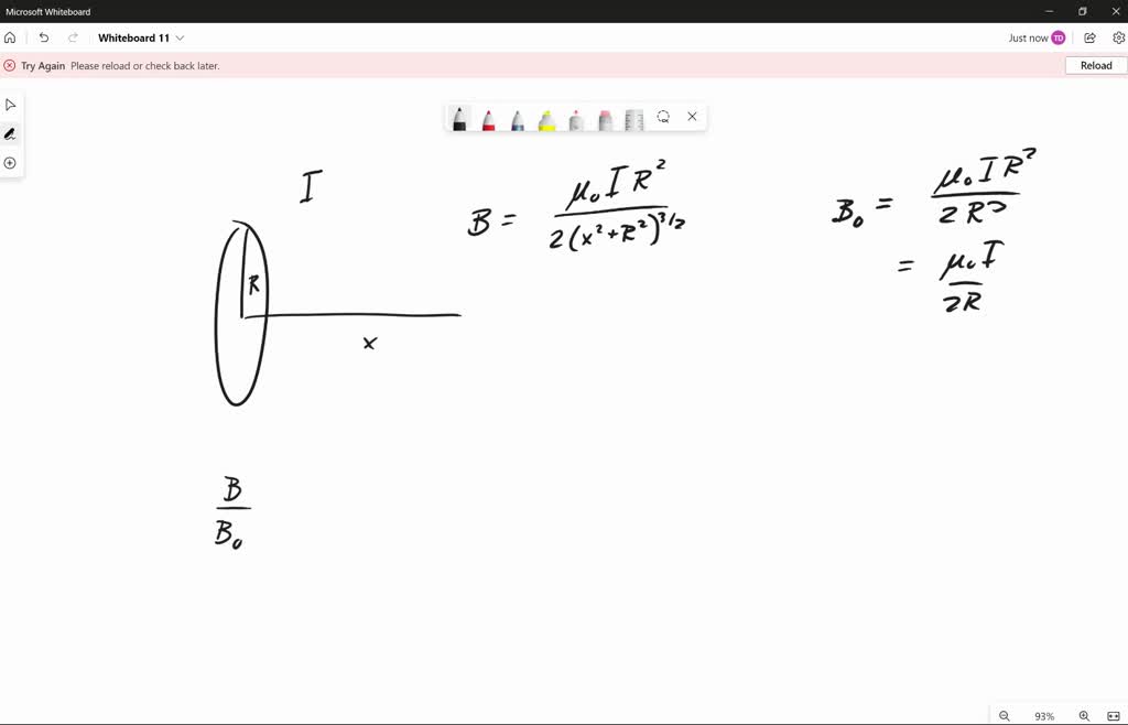 SOLVED: Consider a flat, circular current loop of radius R carrying a current I. Choose the x ...