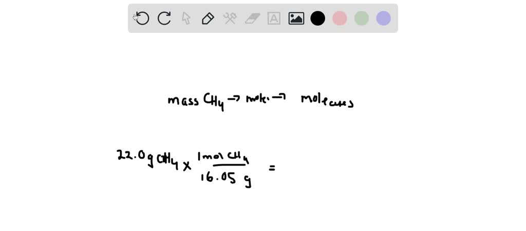 SOLVED: A sample of methane, CH4, has a mass of 22.00 g. Calculate the number of methane ...