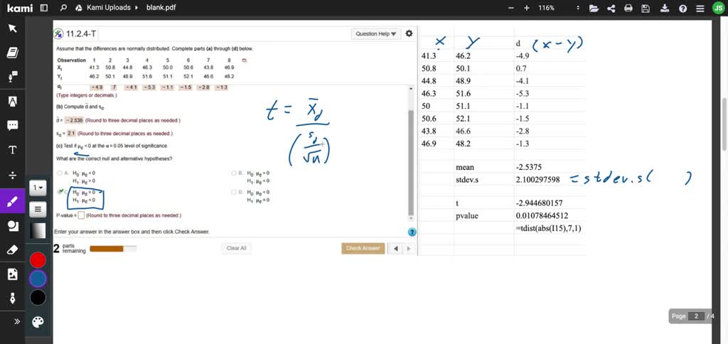 SOLVED: Consider the 2-3 (.e , equals-2 and equals 3) contingency table ...