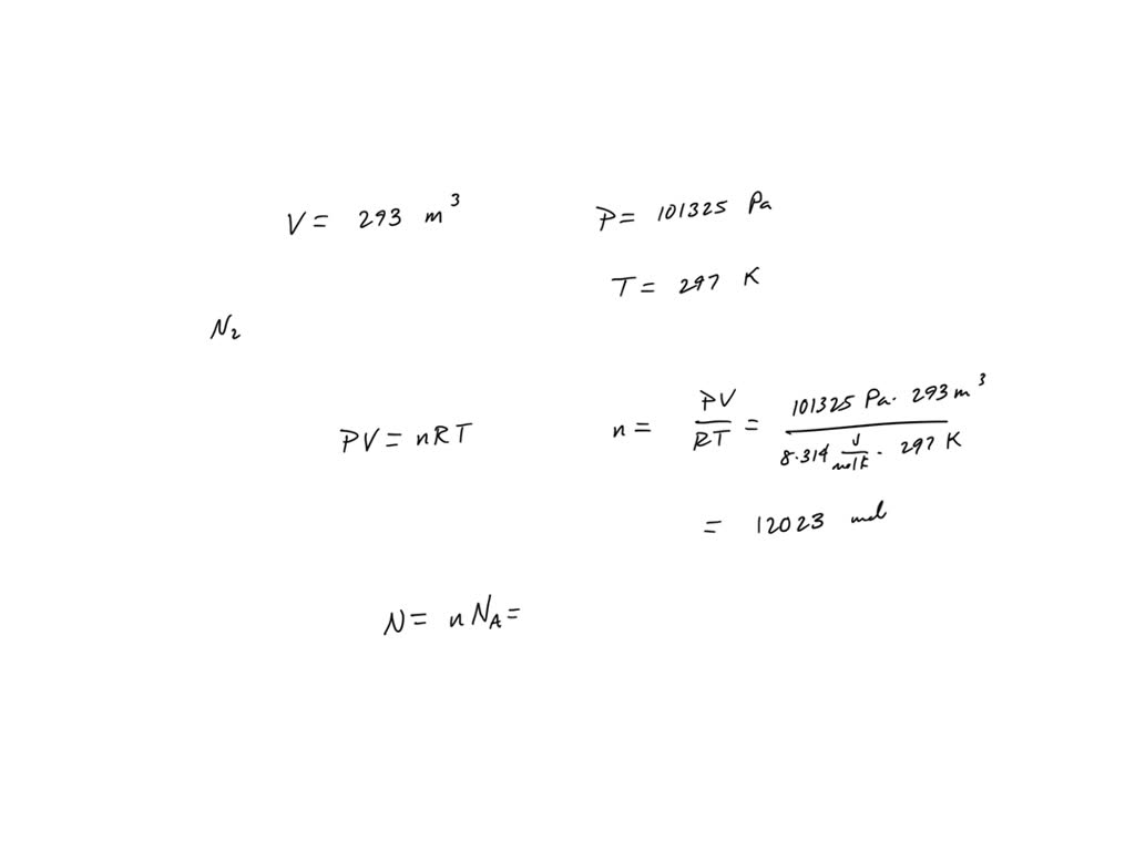 SOLVED: A physics lecture room has a volume of 273 m^3. For a pressure ...