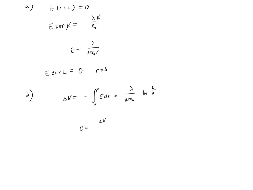 SOLVED: Consider two concentric infinite conducting cylinders of radii ...