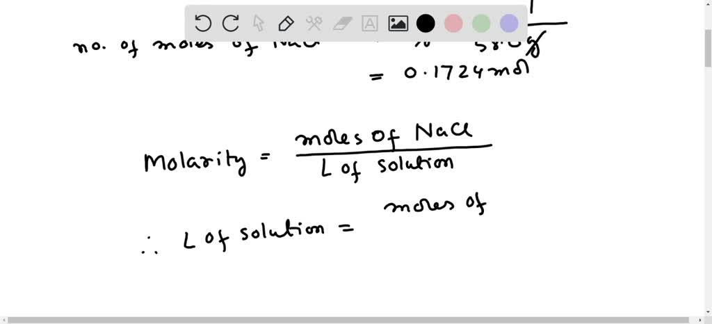 SOLVED: (c) What volume of 0.20 M NaCl(aq) contains 10.0 gof E NaCl ...