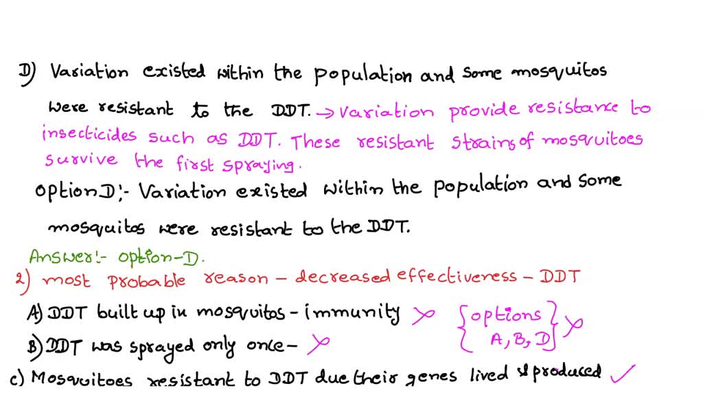 SOLVED: A common approach for preventing malaria is killing the ...
