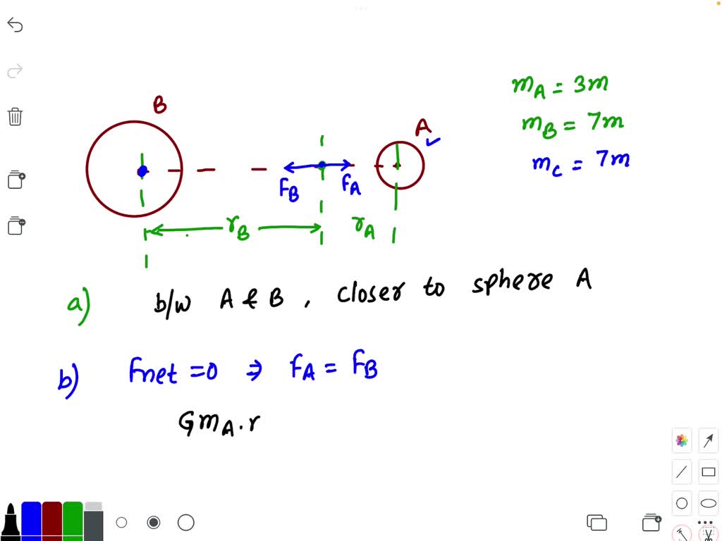 SOLVED: Two spheres and are placed in the arrangement shown below. (a ...