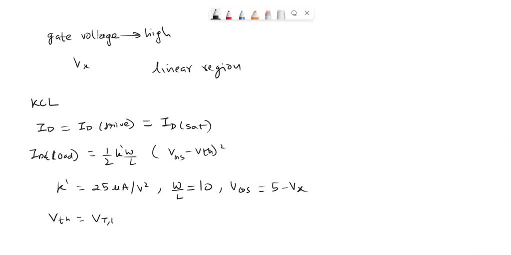 Solved Using The Parameters Given Calculate The Current Through Two Nmos Transistors In Series