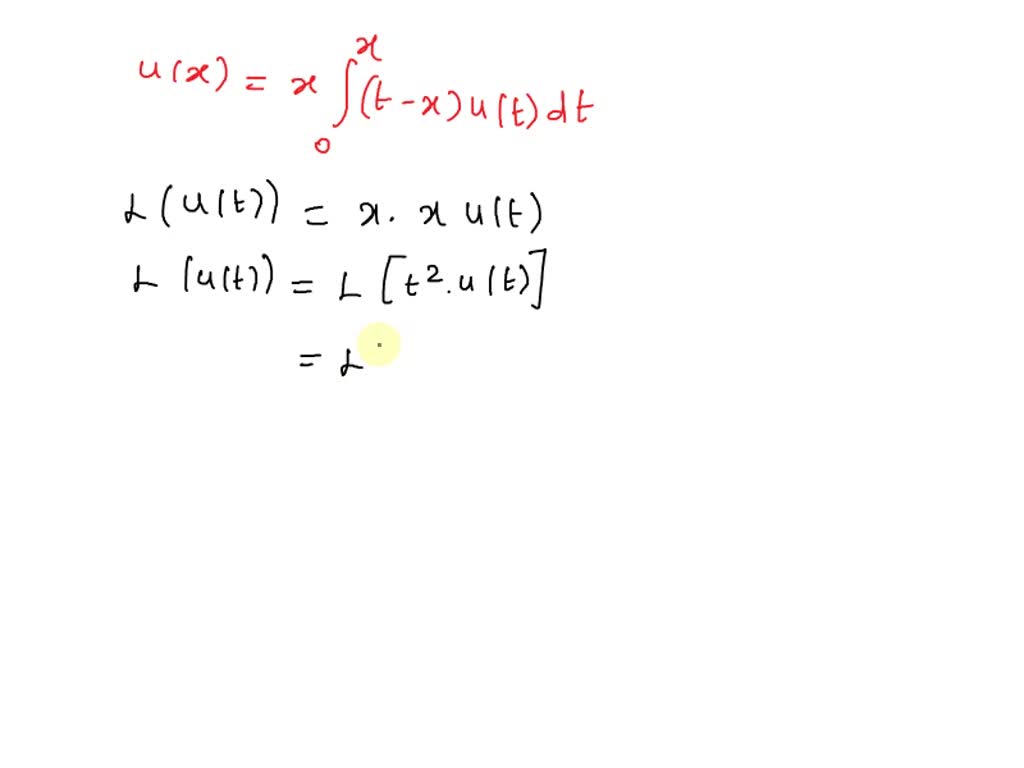 SOLVED: Solve the convolution-type Volterra integral equation u(r) = âˆ«(t - x)u(t)dt.