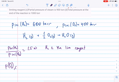 A 100 ml vessel contains hydrogen at a partial pressure of...