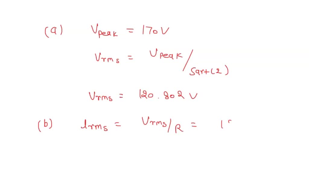 SOLVED: QUESTION 14 a. The rms value of the voltage for an A.C. source ...