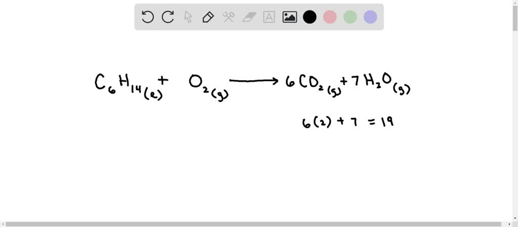 SOLVED: 'Show the balanced reaction when C6H14 reacts with oxygen to ...