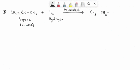 The hydrogenation of propanol gives the product: Select...