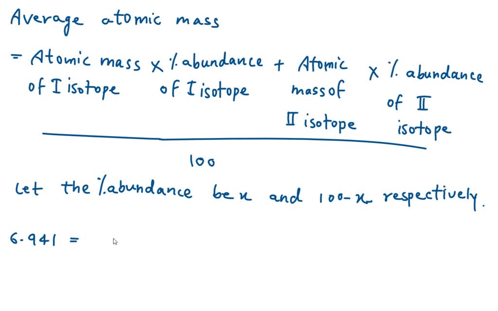 SOLVED Li Has Two Natural Isotopes Li 6 6 015 Amu And Li 7 7 016 