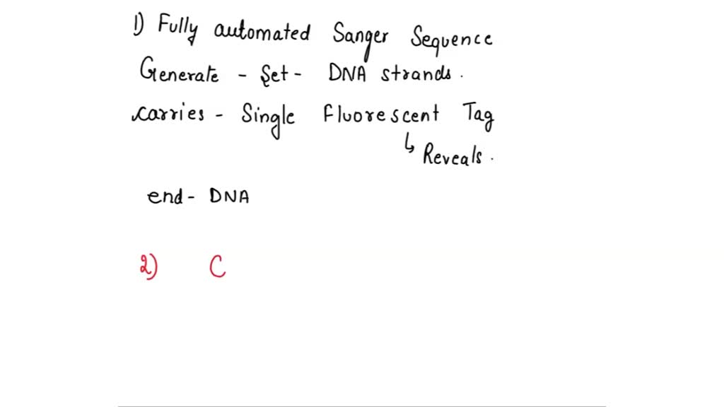 SOLVED: In the fully automated Sanger method of DNA sequencing, all ...